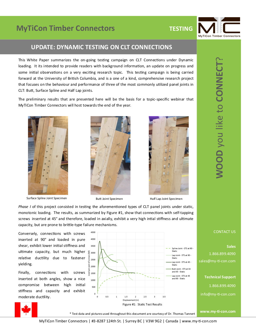 Overview of Dynamic Testing Campaign on CLT Connections - Mass Timber ...